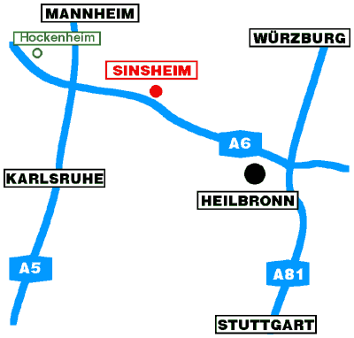 EMan's Travels - Map to the Sinsheim Museum in Germany
